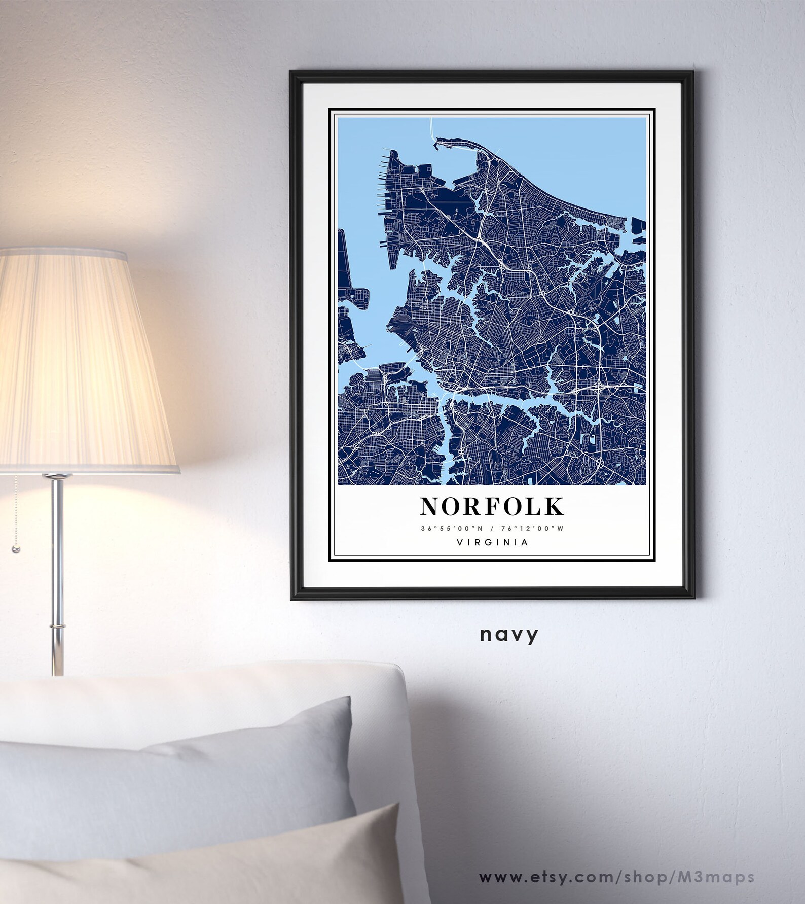 Norfolk Virginia Map Norfolk VA Map Norfolk City Map - Etsy