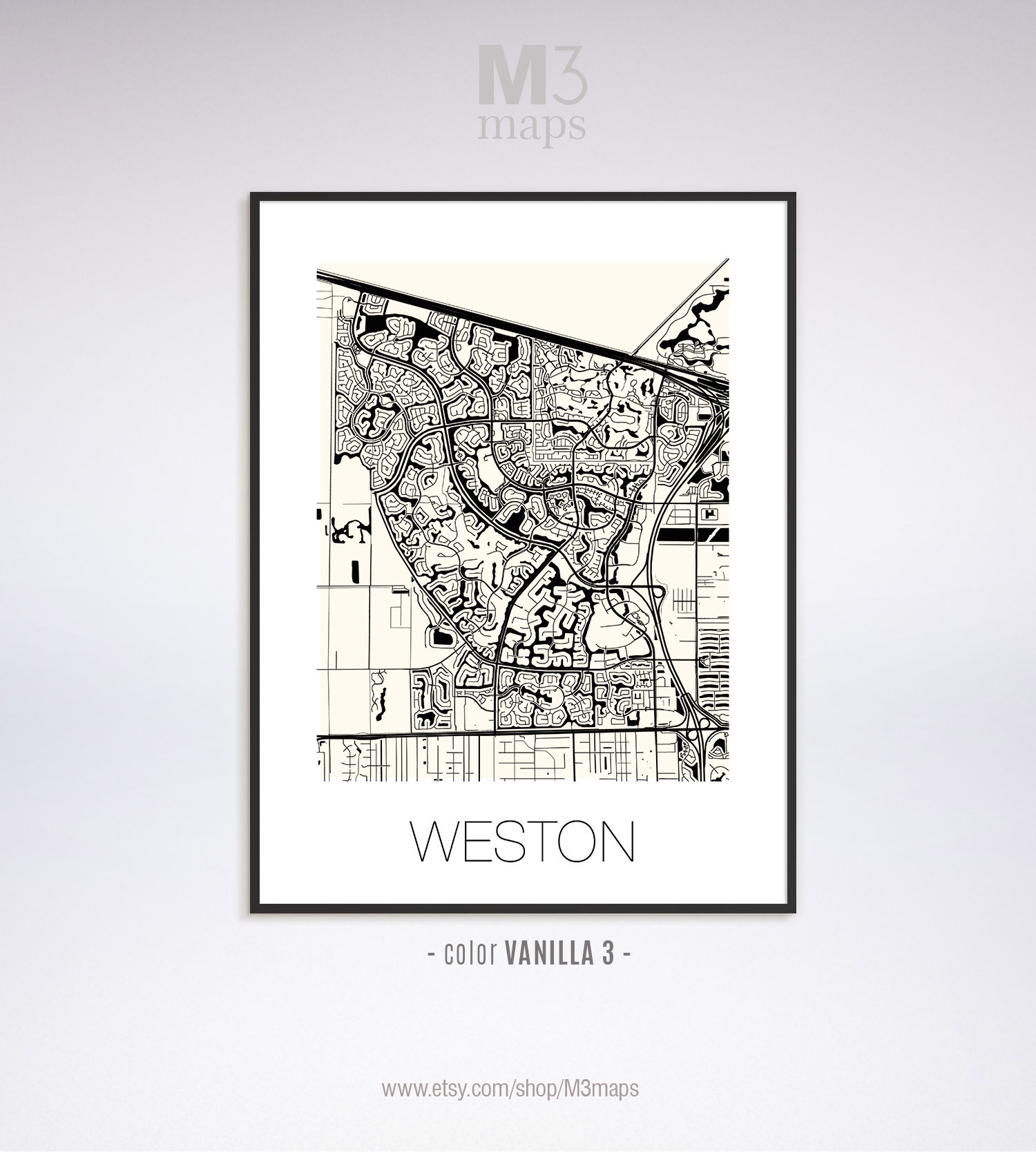Weston Florida Weston FL Map Weston Map Weston Print | Etsy