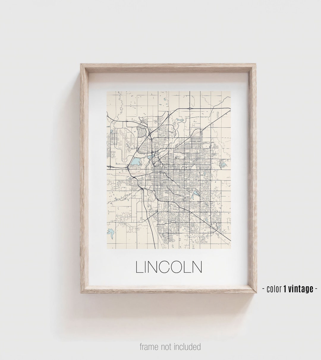LINCOLN NE City Map Poster, Lincoln Nebraska Street Map Print ...