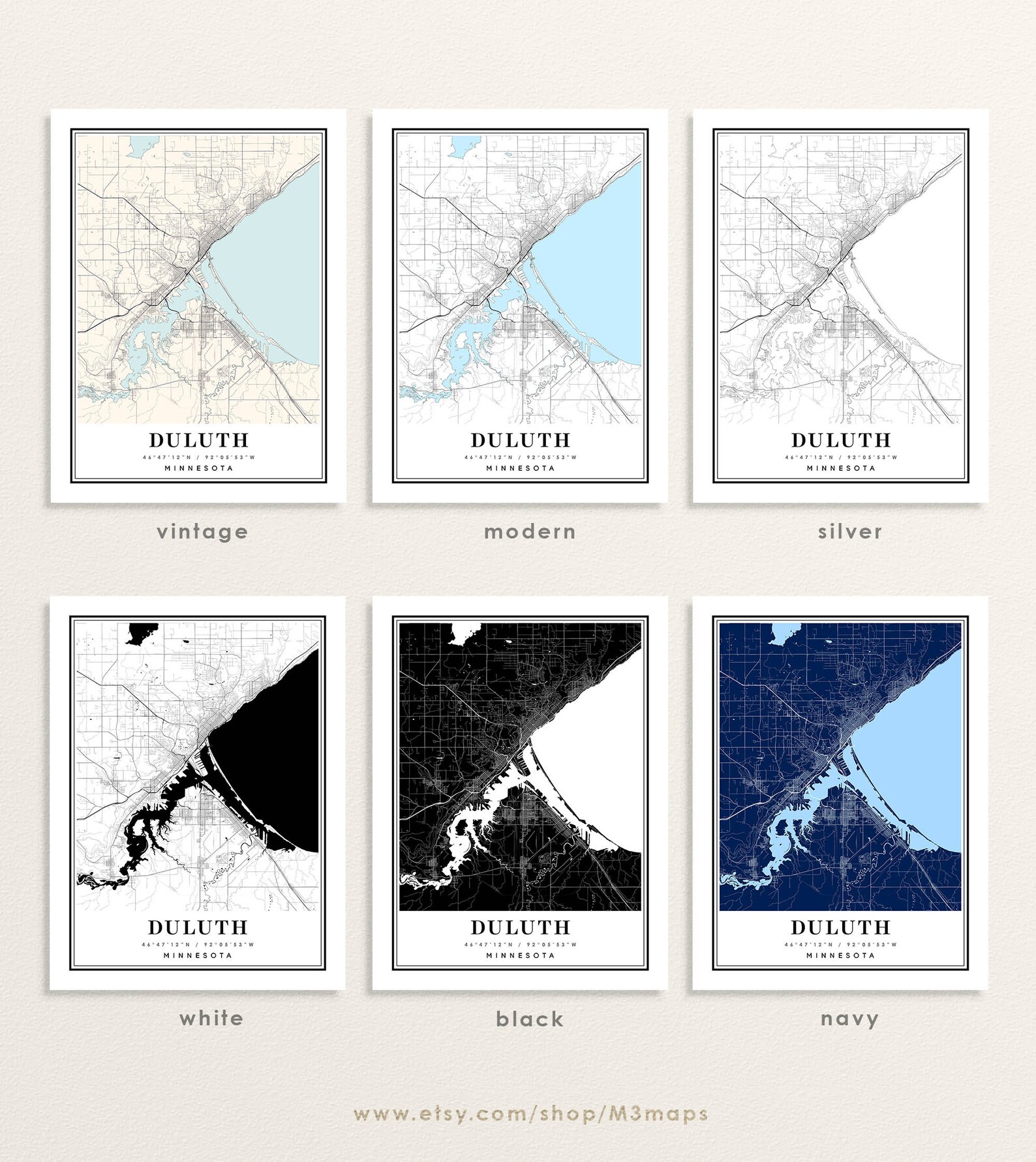 Duluth Minnesota Map Duluth MN Map Duluth City Map Duluth | Etsy