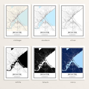 Duluth Minnesota Map, Duluth MN Map, Duluth City Map, Duluth Print ...