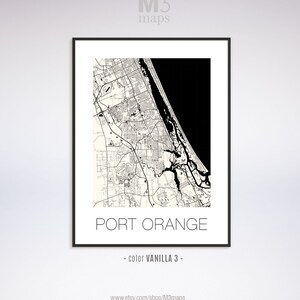 Port Orange Florida Port Orange FL Map Port Orange Map Port - Etsy