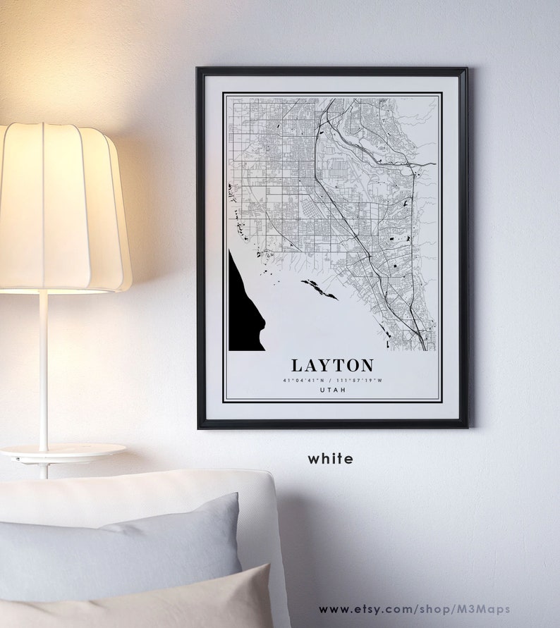 Layton Utah Map Layton UT Map Layton City Map Layton Print | Etsy