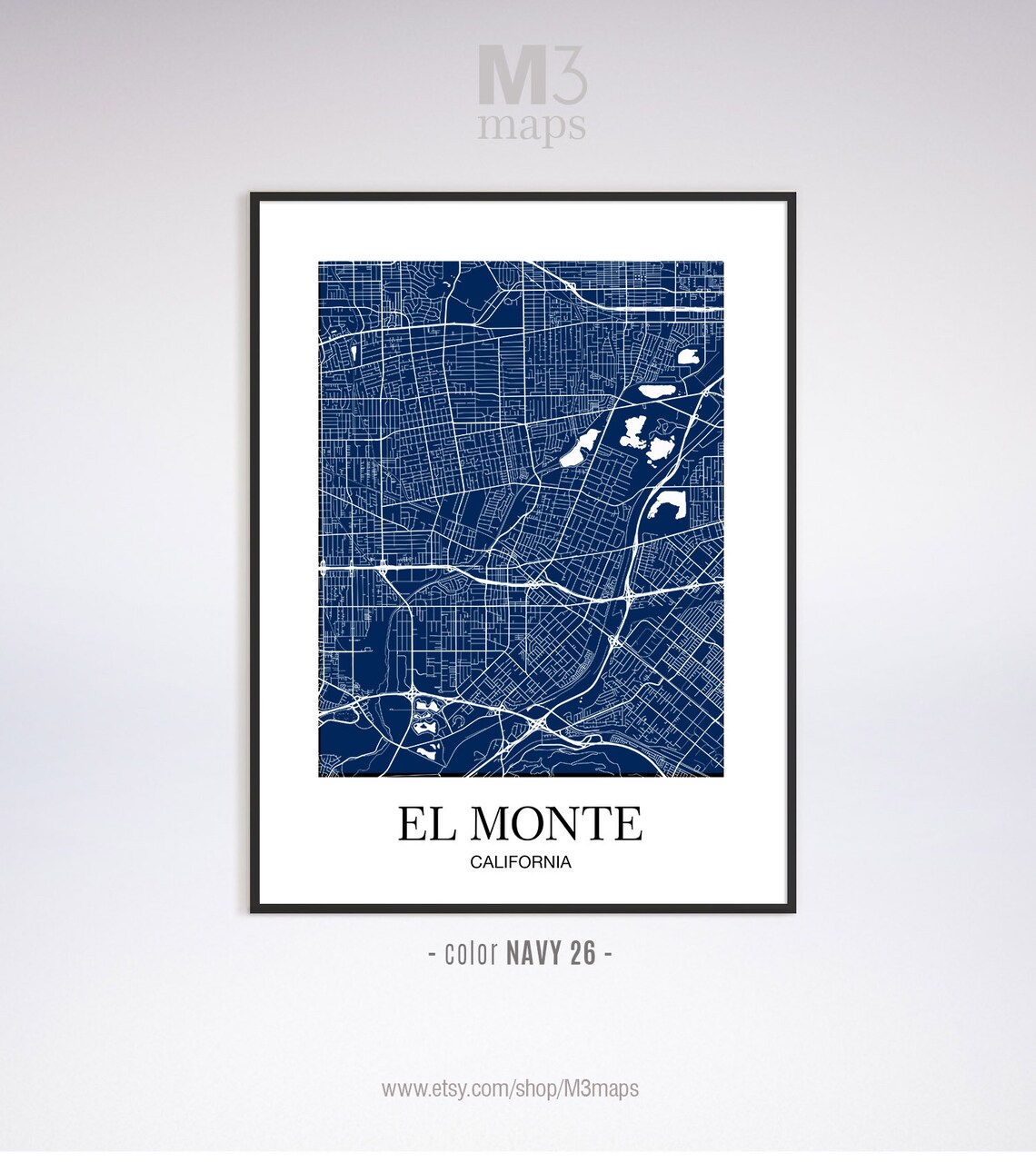 El Monte El Monte CA Map El Monte Modern Art Print El Monte - Etsy