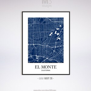 El Monte El Monte CA map El Monte modern art print El Monte | Etsy