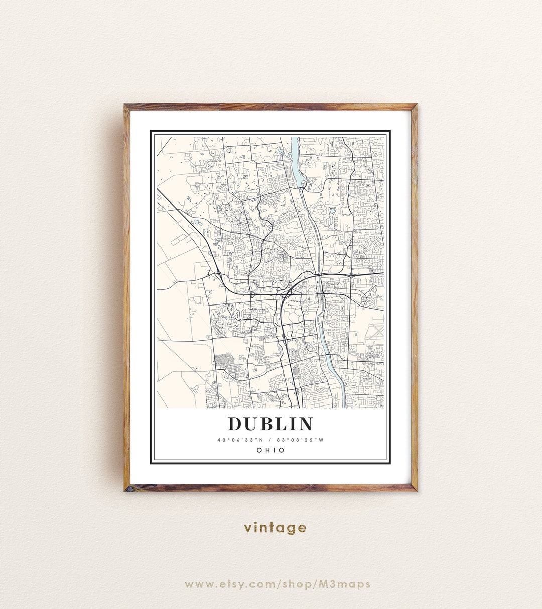 Dublin Ohio Map, Dublin OH Map, Dublin City Map, Dublin Print, Dublin ...