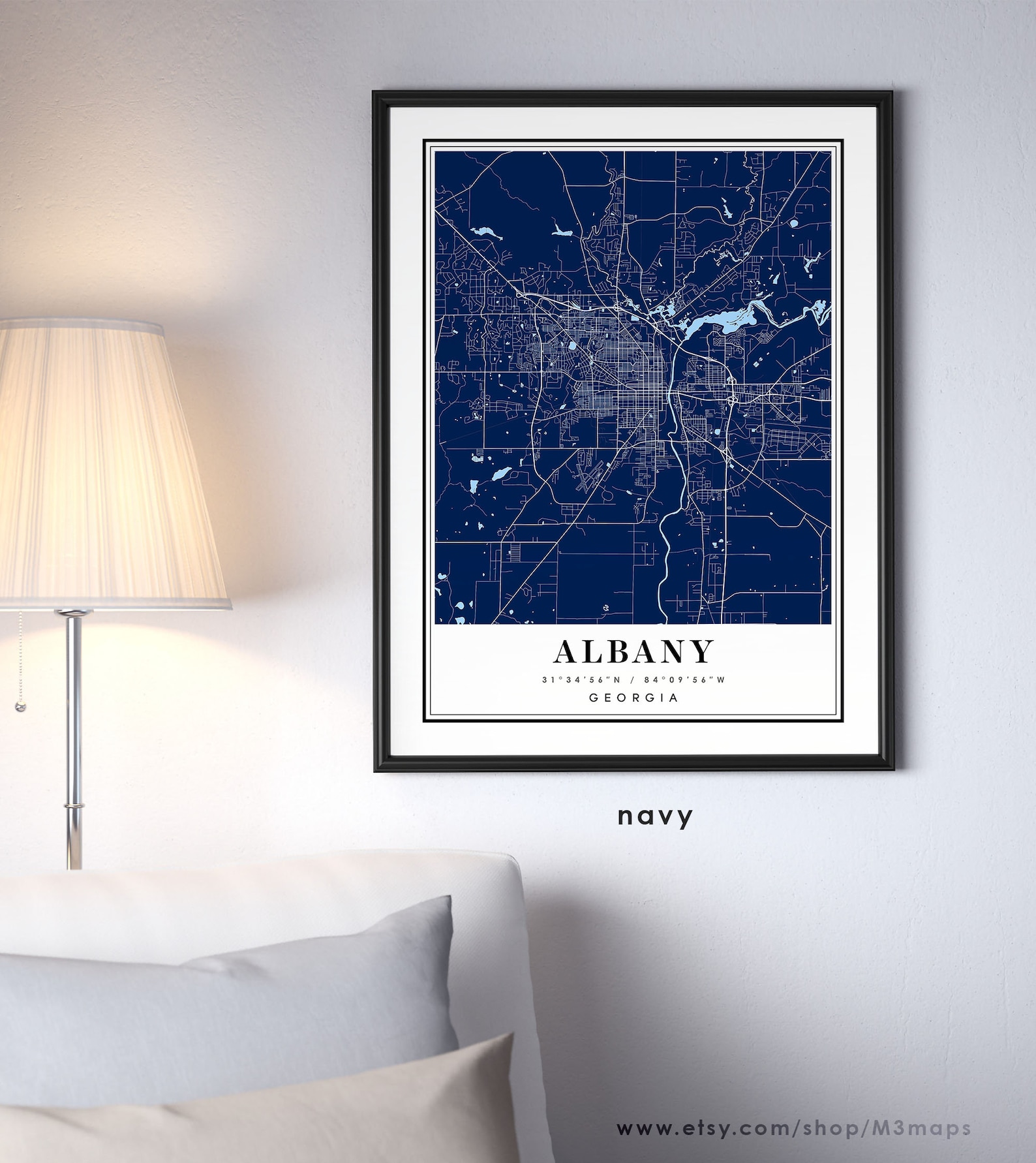Albany Georgia Map Albany GA Map Albany City Map Albany | Etsy