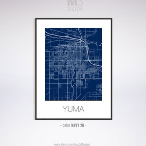 Yuma Arizona, Yuma AZ Map, Yuma Map, Yuma Print, Yuma Poster, Yuma Wall ...