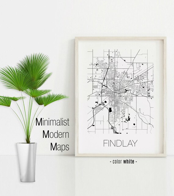 Findlay Ohio Findlay OH Map Findlay Map Findlay Print - Etsy