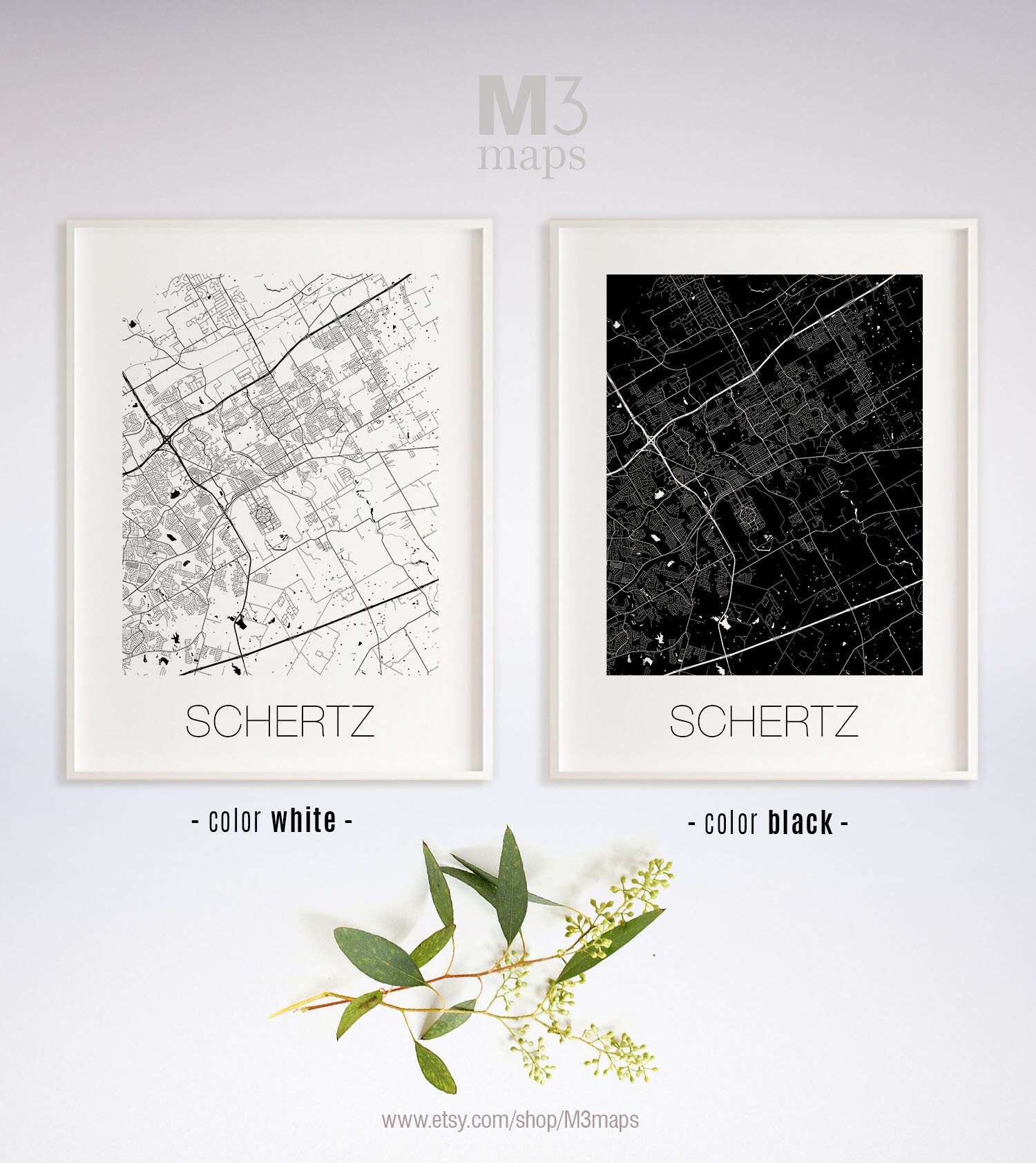 Schertz Texas Schertz TX Map Schertz Map Schertz Print | Etsy