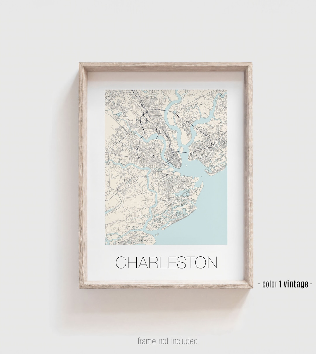 CHARLESTON SC City Map Poster, Charleston South Carolina Street Map ...