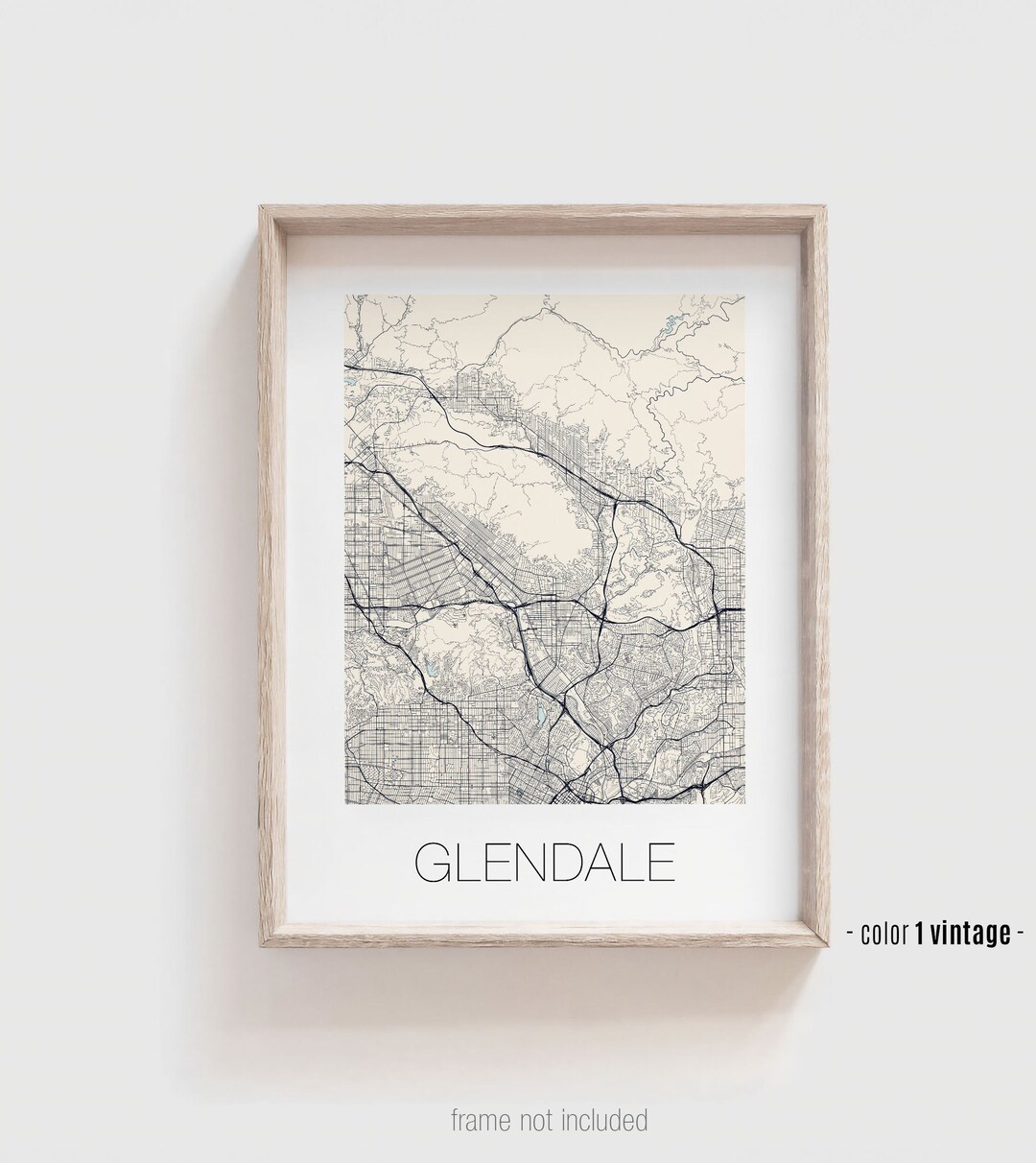 GLENDALE CA City Map Poster, Glendale California Street Map Print ...