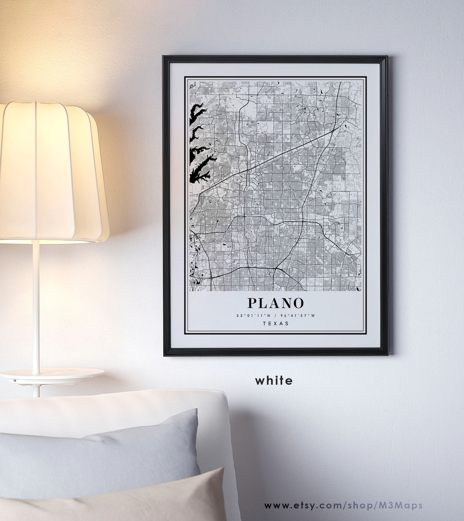Plano Texas Map Plano TX Map Plano City Map Plano Print | Etsy