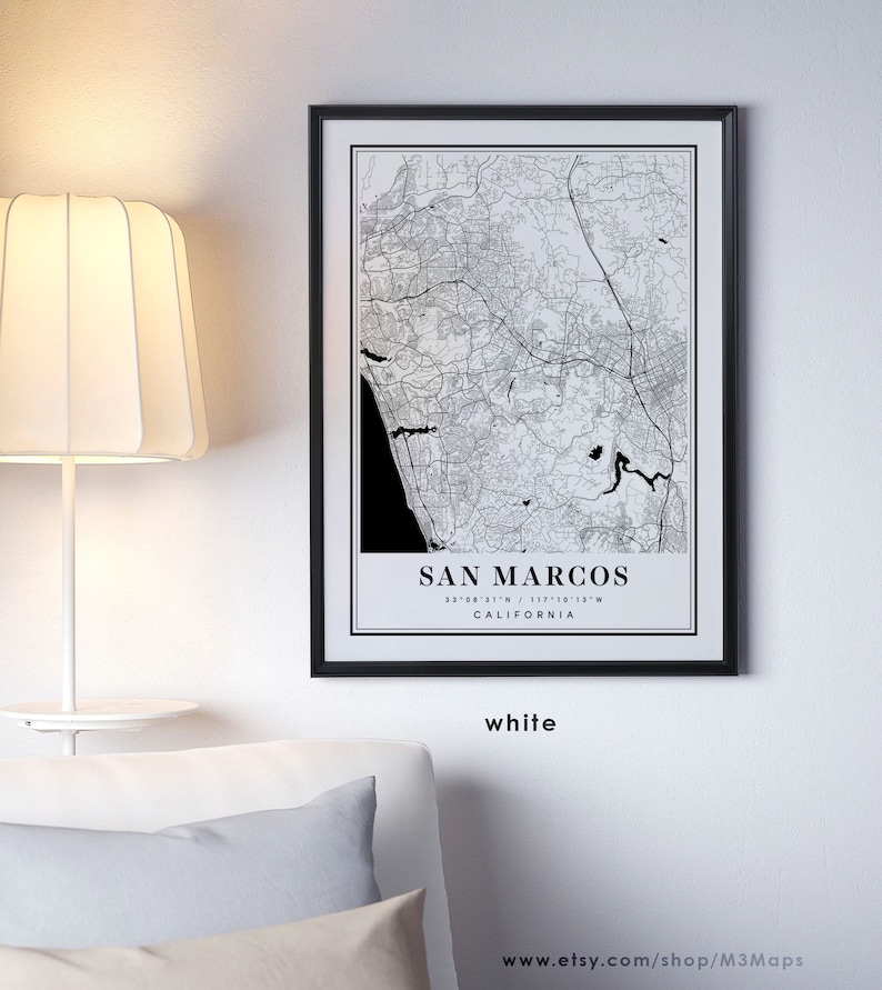 San Marcos California Map San Marcos CA Map San Marcos City | Etsy