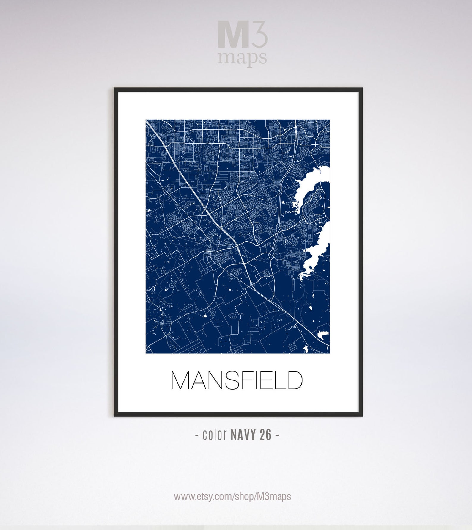 Mansfield Texas Mansfield TX map Mansfield map Mansfield | Etsy