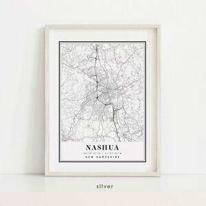Nashua New Hampshire Map, Nashua NH Map, Nashua City Map, Nashua Print ...