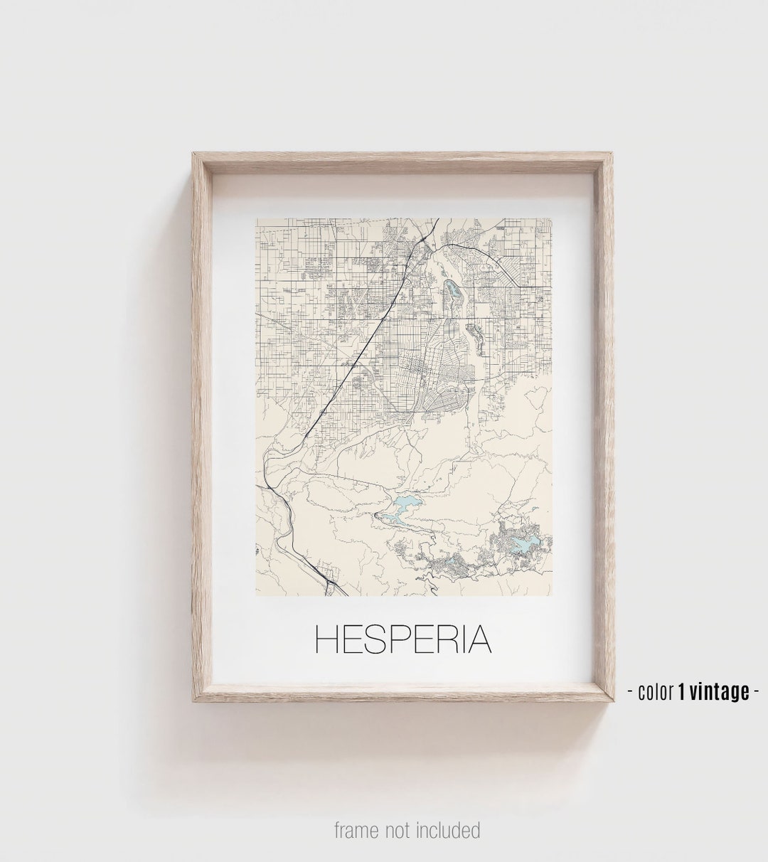 HESPERIA CA City Map Poster, Hesperia California Street Map Print ...