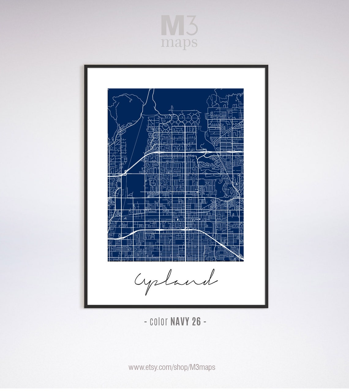 Upland Minimalist Upland Map Upland Map Print Upland City | Etsy