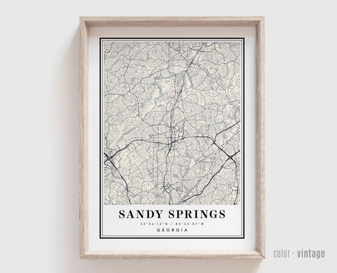 Sandy Springs GA Map Print Sandy Springs Georgia City Poster ...