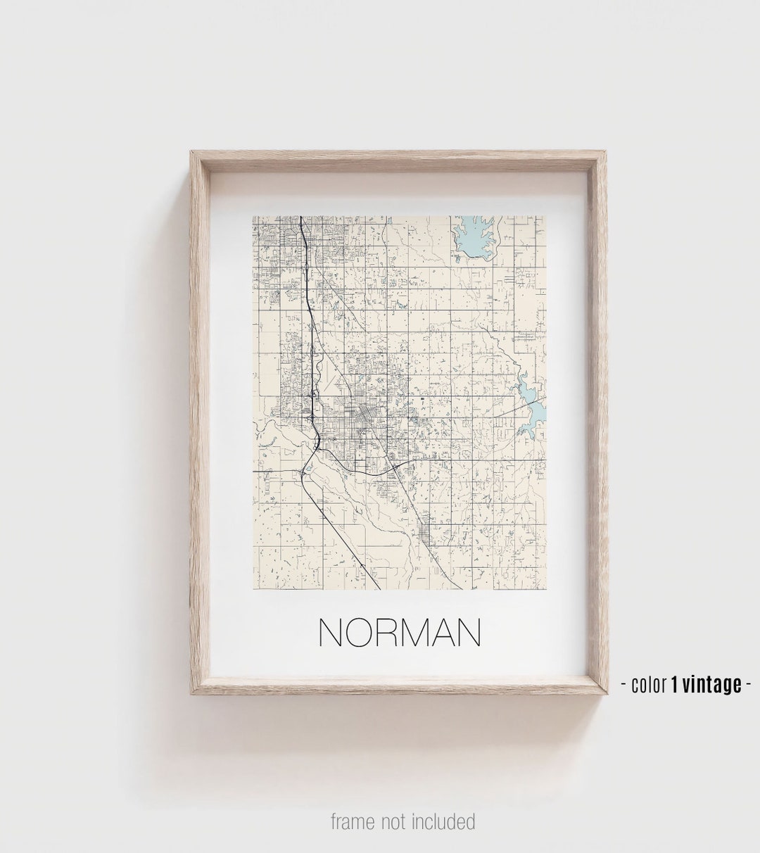 NORMAN OK City Map Poster, Norman Oklahoma Street Map Print ...