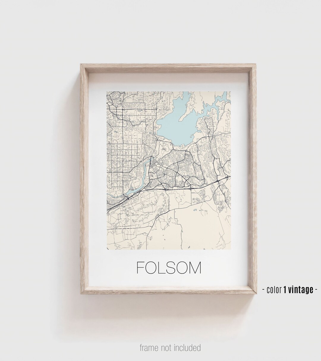 FOLSOM CA City Map Poster, Folsom California Street Map Print ...