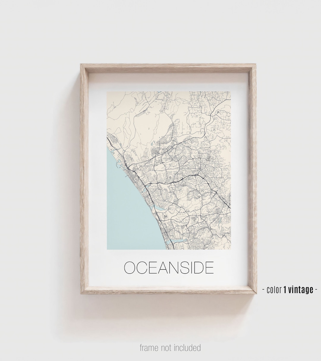 OCEANSIDE CA City Map Poster, Oceanside California Street Map Print ...