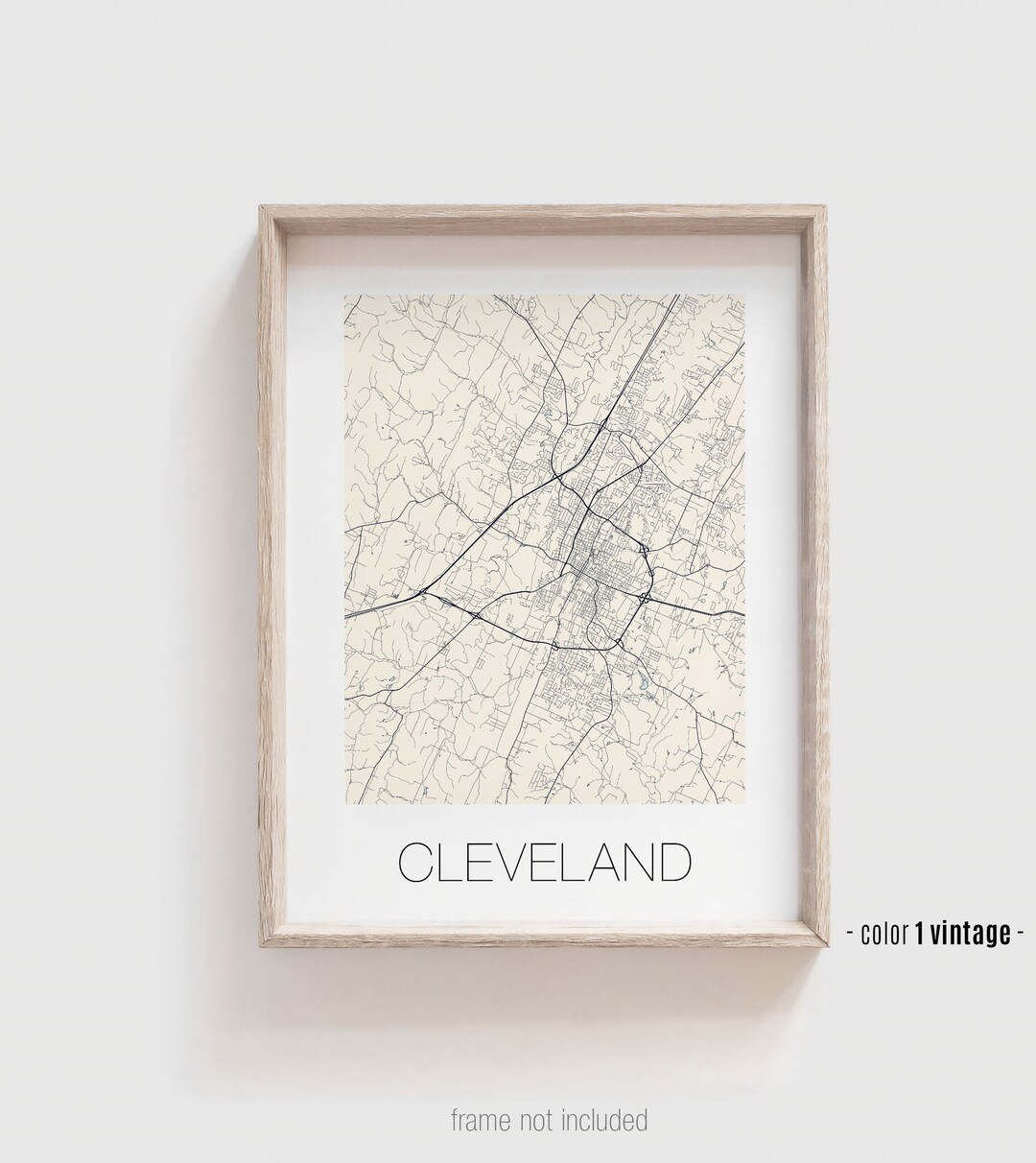 CLEVELAND TN City Map Poster, Cleveland Tennessee Street Map Print Personalized Modern and ...