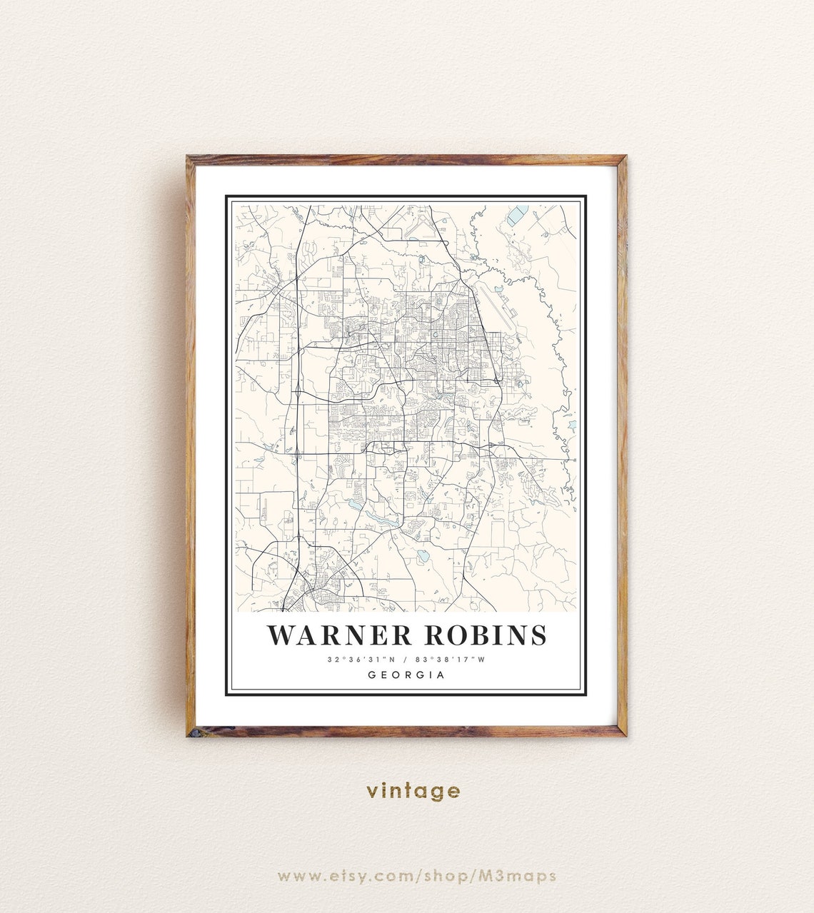 Warner Robins Georgia Map Warner Robins GA Map Warner Robins - Etsy