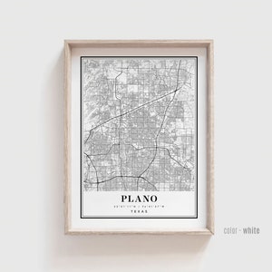 Plano TX Map Print Plano Texas City Poster Personalized Modern and ...