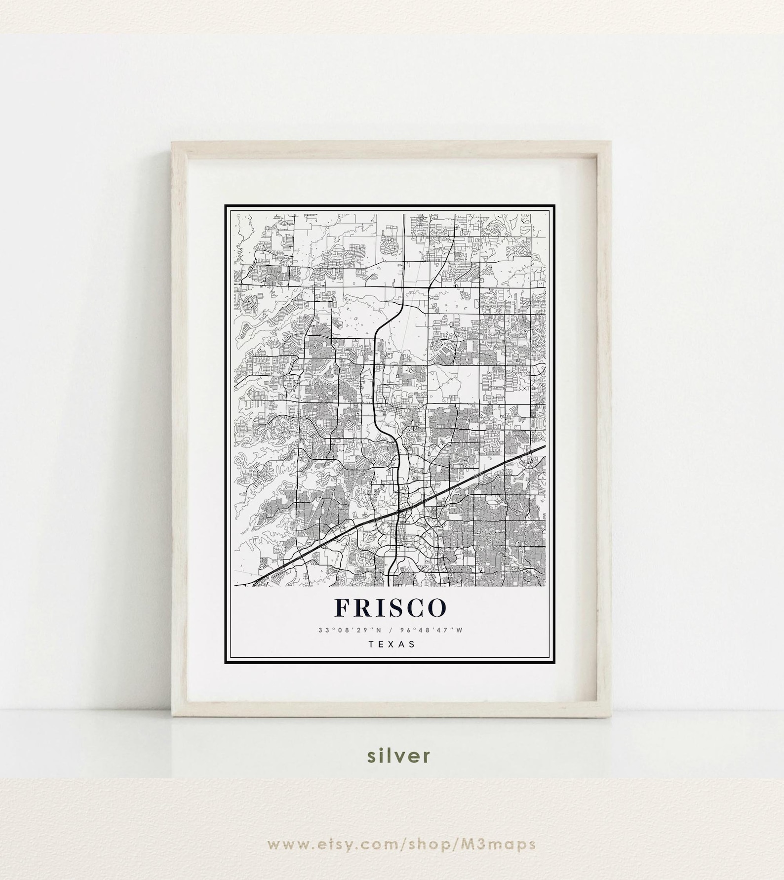 Frisco Texas map Frisco TX map Frisco city map Frisco | Etsy