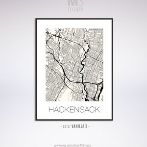Hackensack New Jersey Hackensack NJ Map Hackensack Map - Etsy