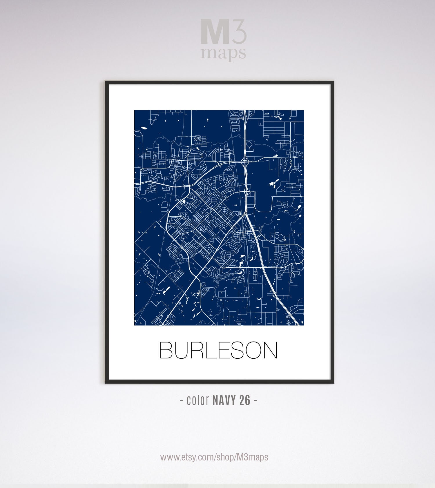 Burleson Texas Burleson TX Map Burleson Map Burleson Print | Etsy