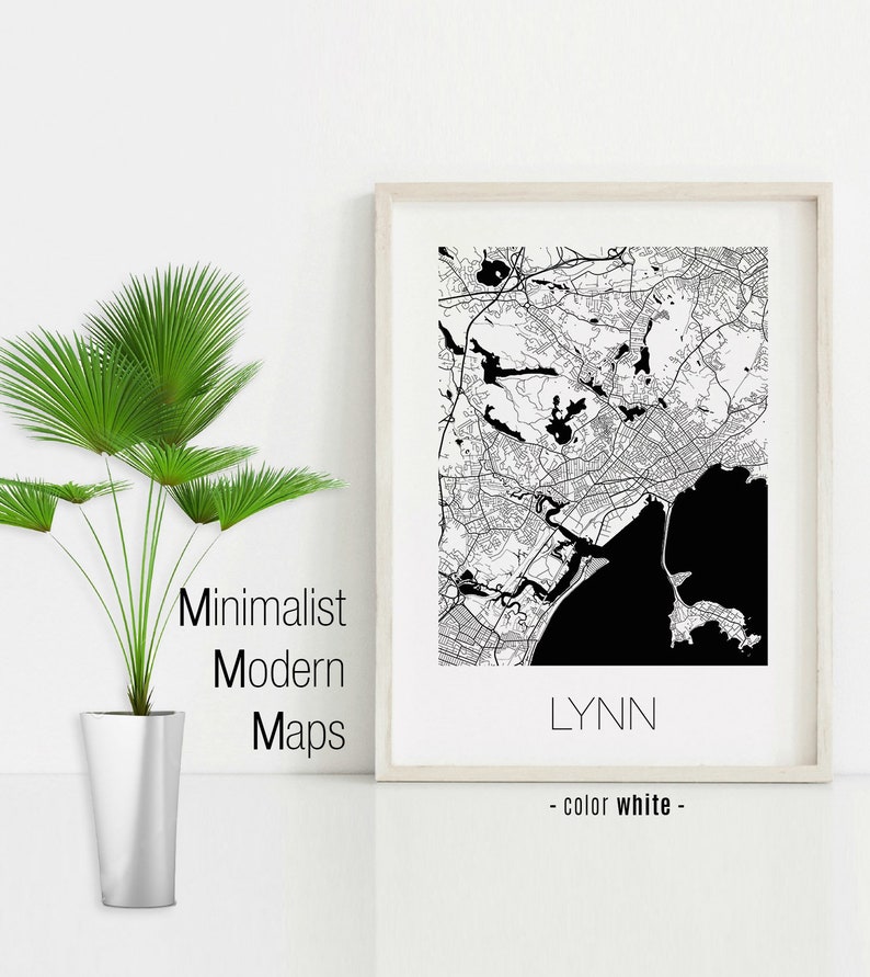 Lynn Massachusetts Lynn MA Map Lynn Map Lynn Print Lynn - Etsy