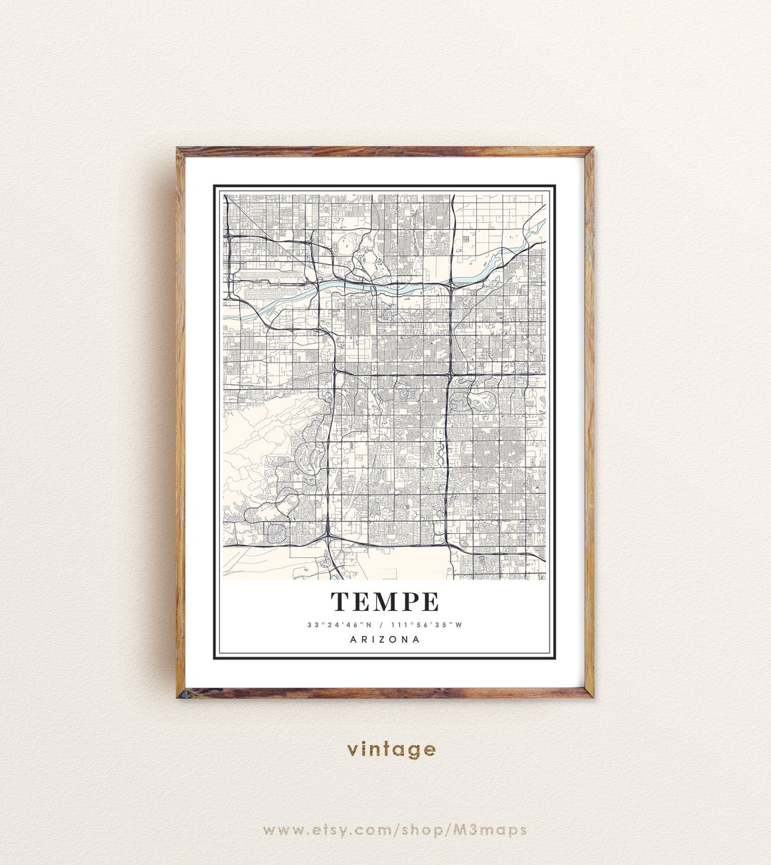 Tempe Arizona Map, Tempe AZ Map, Tempe City Map, Tempe Print, Tempe ...