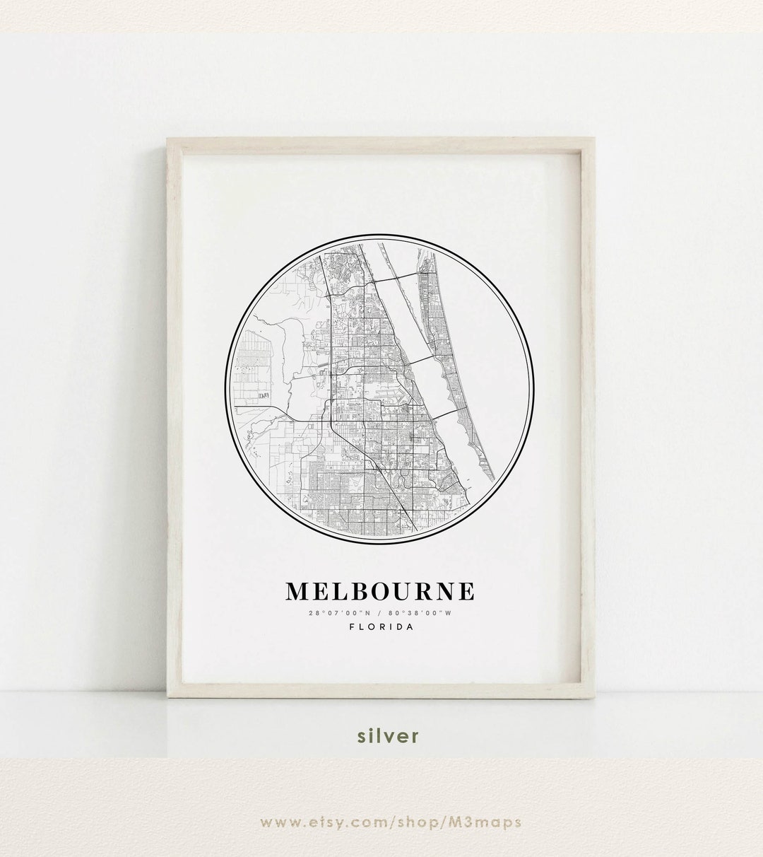 Melbourne Map Florida Melbourne FL Map Melbourne Print - Etsy Hong Kong