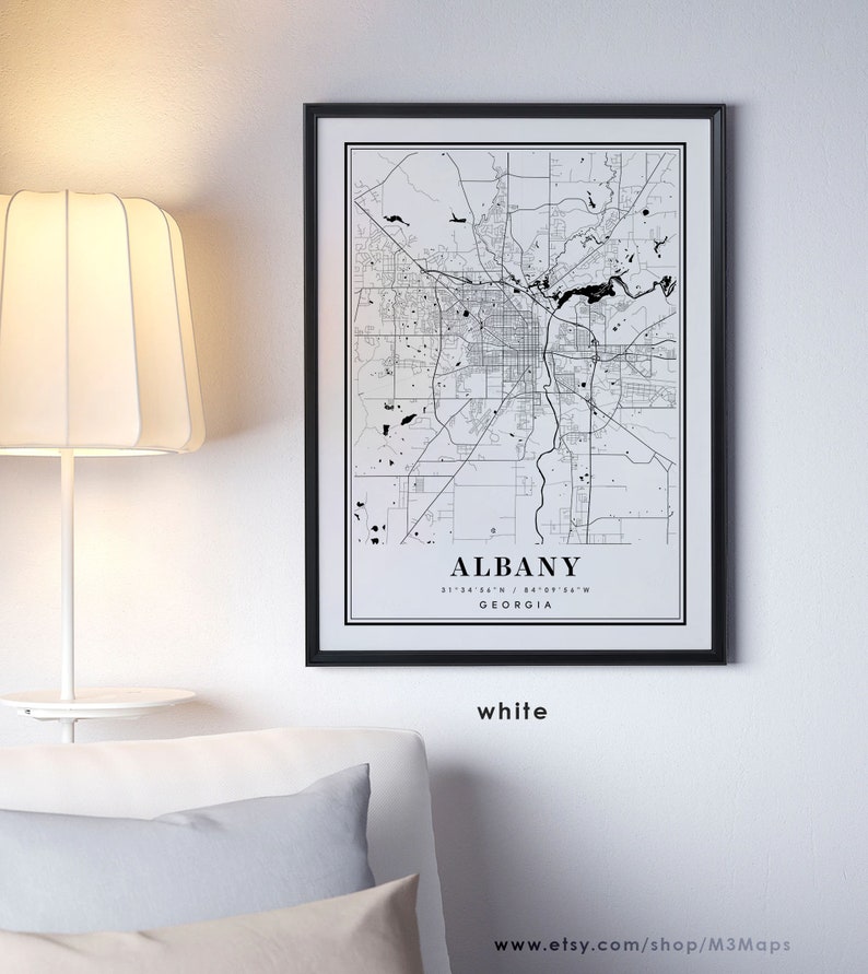 Albany Georgia Map Albany GA Map Albany City Map Albany | Etsy