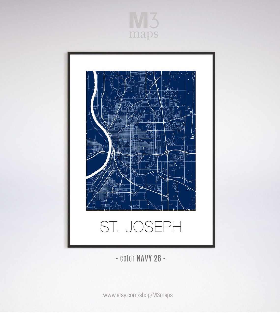 St. Joseph Missouri Saint Joseph MO Map St. Joseph Map St - Etsy