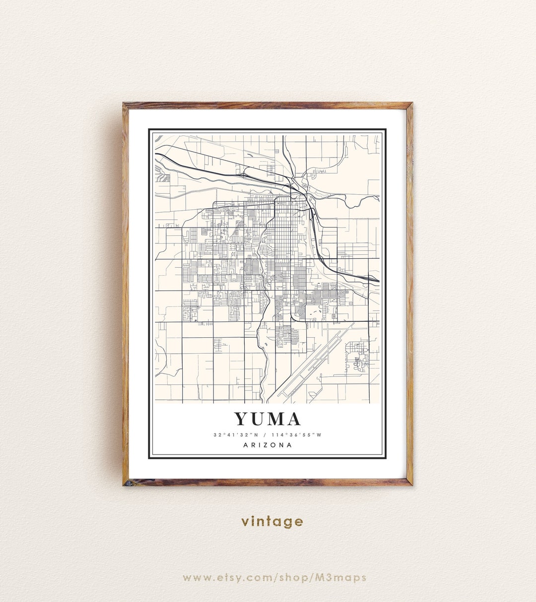 Yuma Arizona Map, Yuma AZ Map, Yuma City Map, Yuma Print, Yuma Poster ...