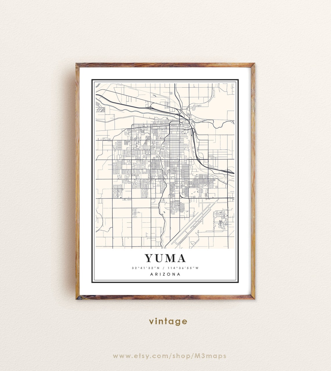 Yuma Arizona Map Yuma AZ Map Yuma City Map Yuma Print Yuma | Etsy