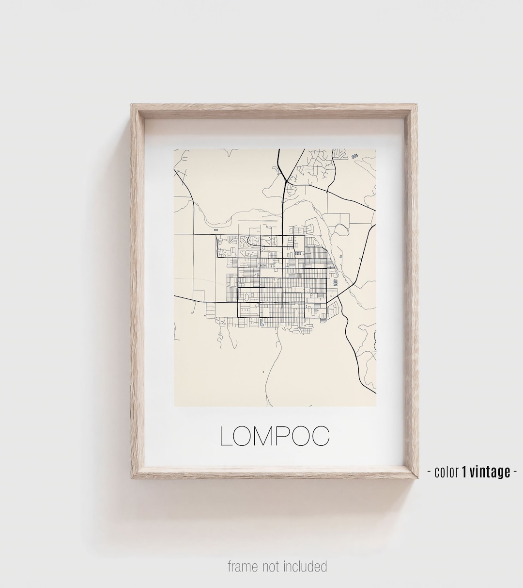 LOMPOC CA City Map Poster, Lompoc California Street Map Print ...