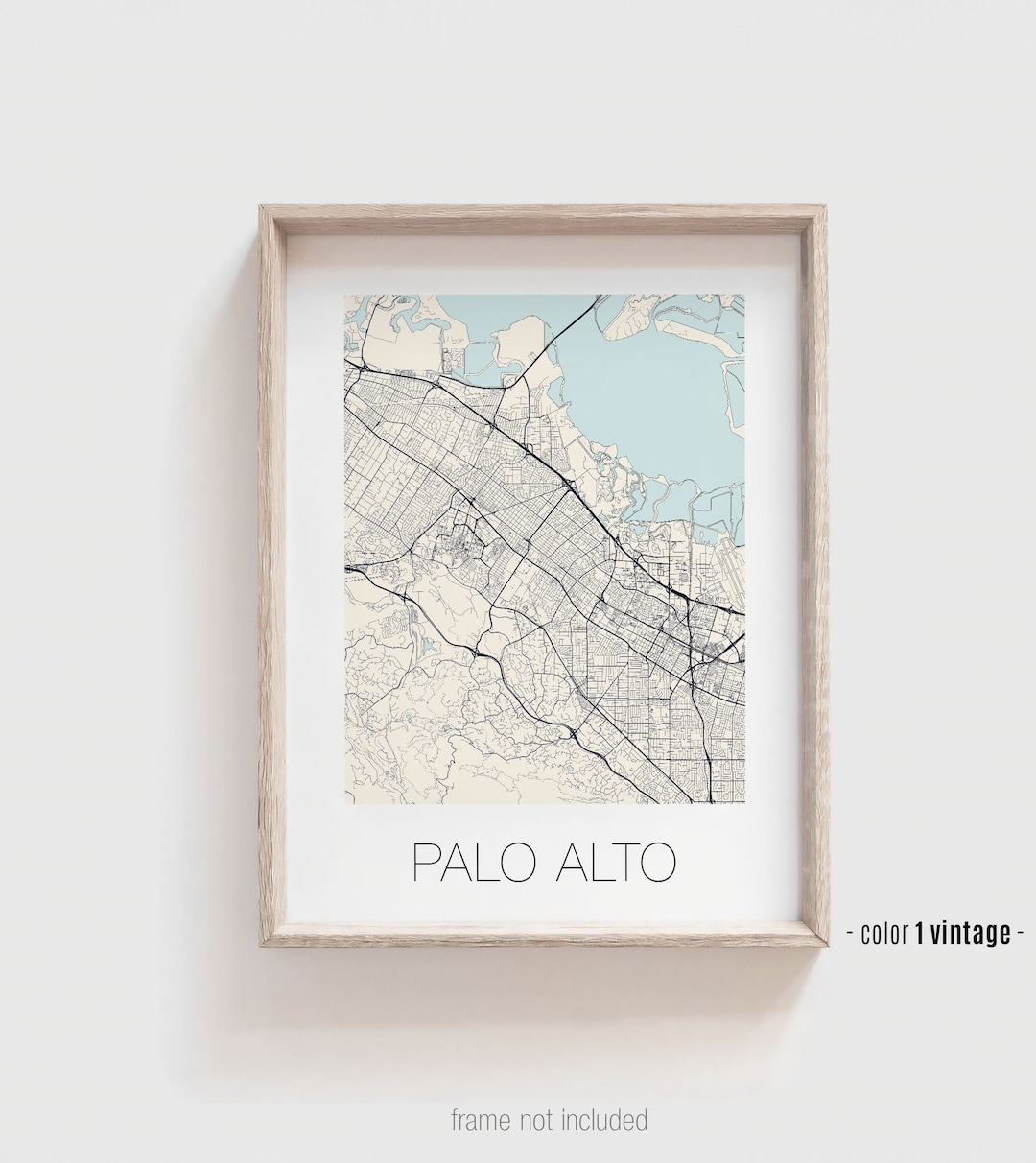 PALO ALTO CA City Map Poster, Palo Alto California Street Map Print ...