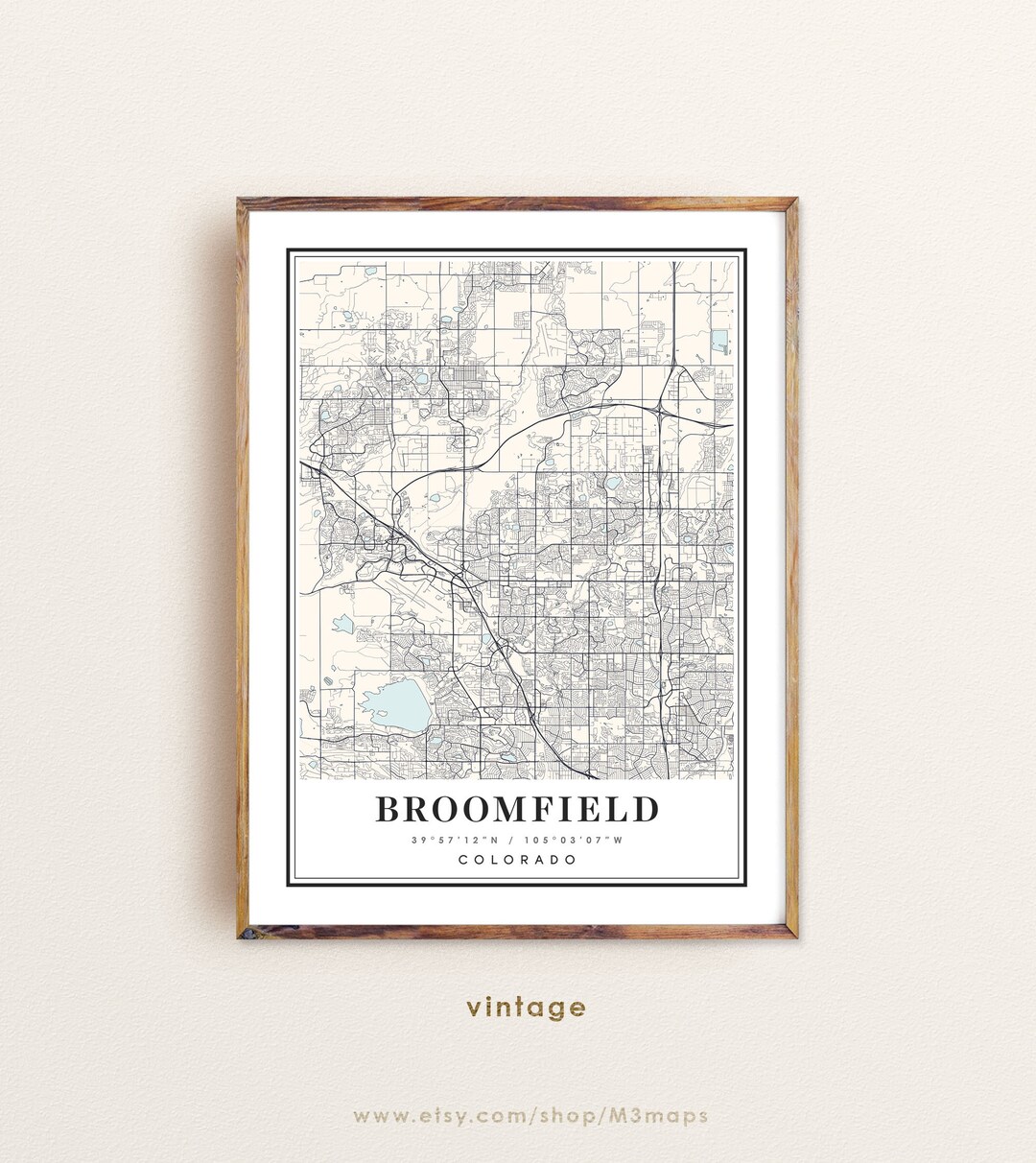 Broomfield Colorado Map Art Print: Cityscape Poster - Etsy