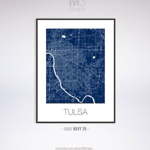 Tulsa Oklahoma, Tulsa OK Map, Tulsa Map, Tulsa Print, Tulsa Poster ...