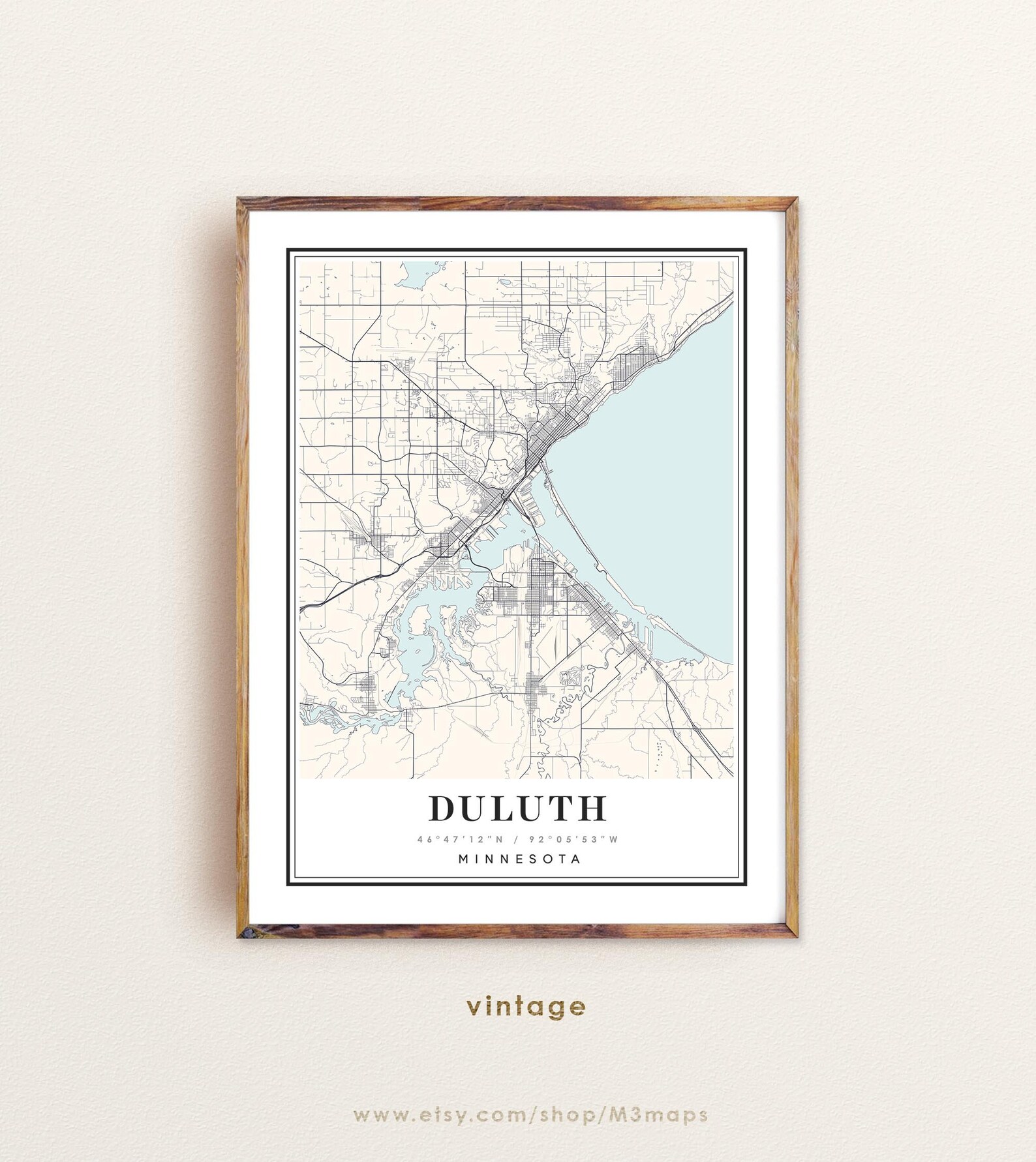 Duluth Minnesota map Duluth MN map Duluth city map Duluth | Etsy