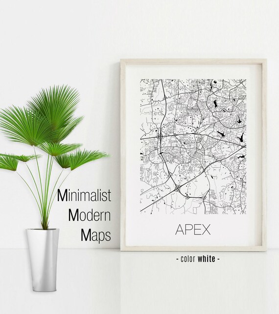 Apex North Carolina Apex NC Map Apex Map Apex Print Apex | Etsy