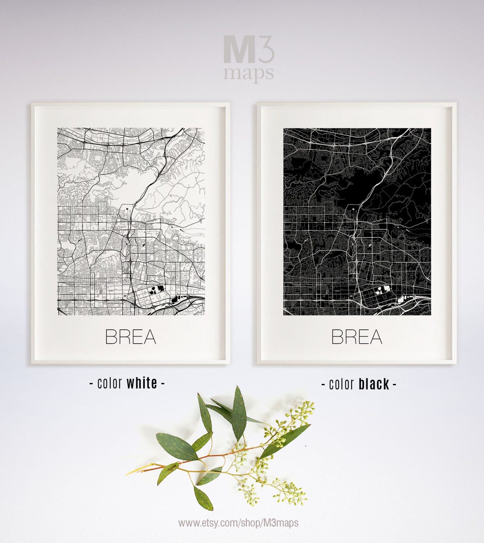 Brea California Brea CA Map Brea Map Brea Print Brea - Etsy