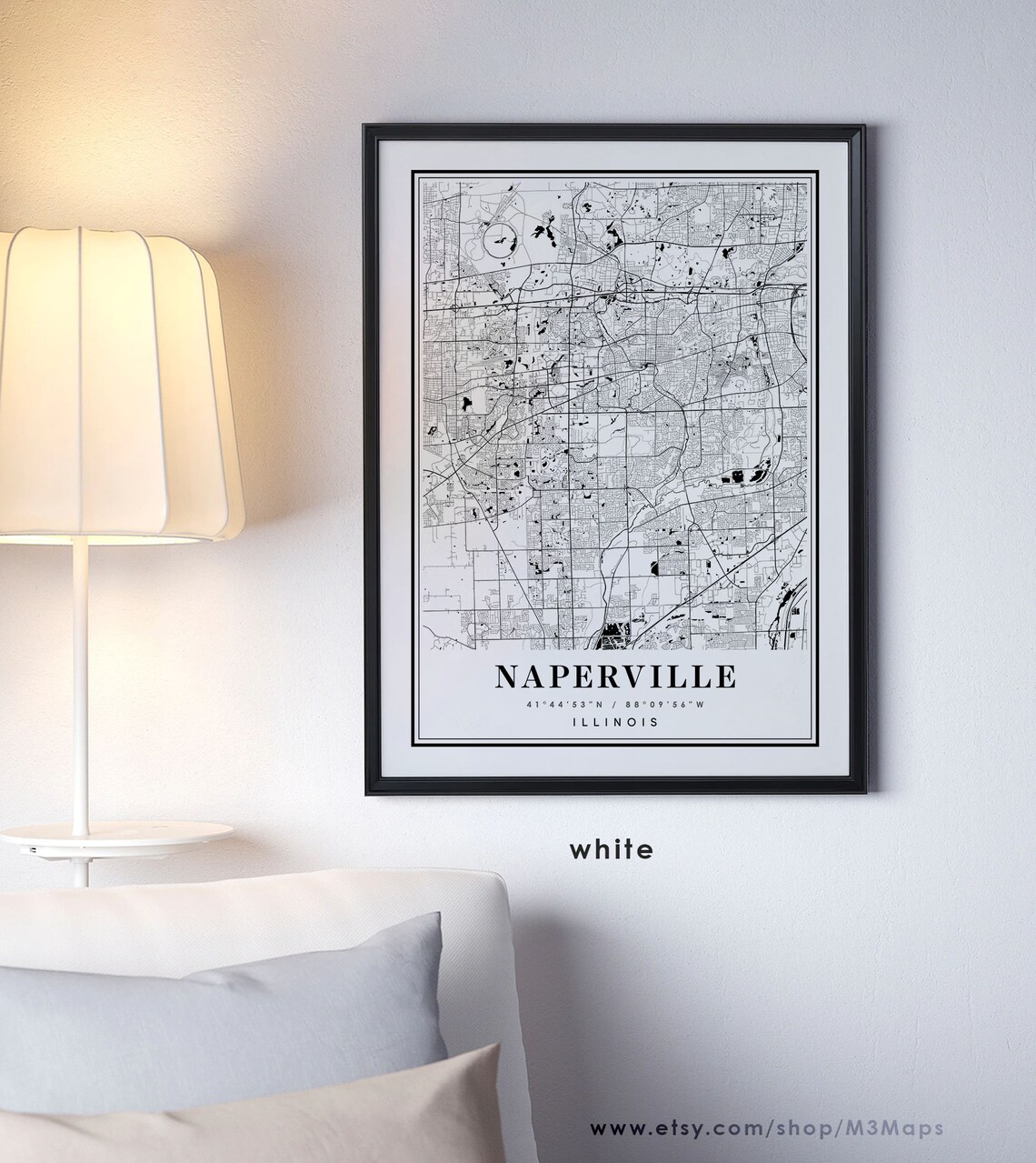 Naperville Illinois Map Naperville IL Map Naperville City - Etsy