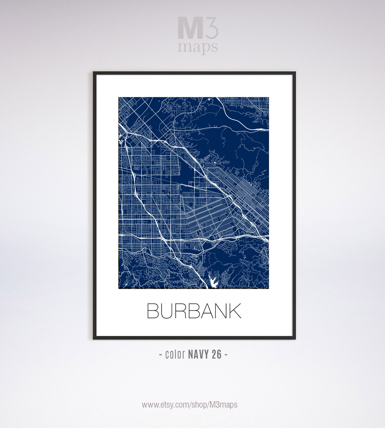 Burbank California Burbank CA map Burbank map Burbank | Etsy