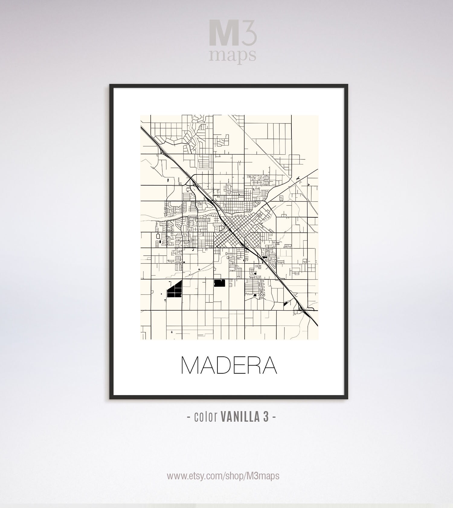 Madera California Madera CA Map Madera Map Madera Print - Etsy