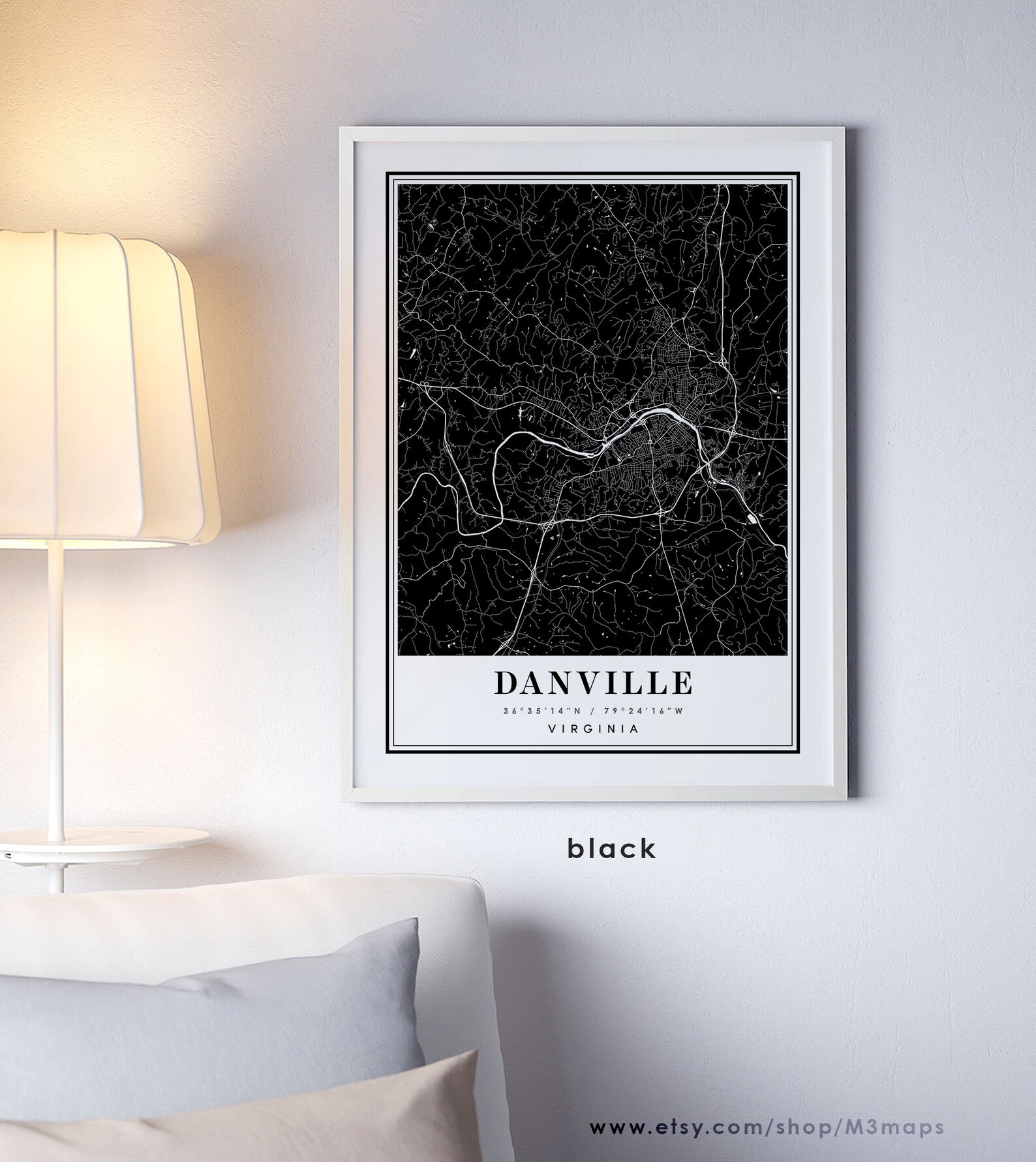 Danville Virginia Map Danville VA Map Danville City Map - Etsy
